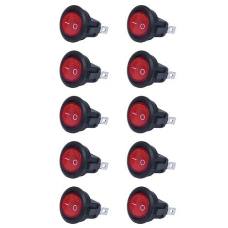 10X Double Pole Rocker Switch ON OFF Red 3 Pin 220V