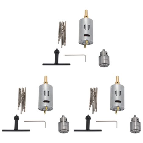 DC Compact Drill Set Hand Drill PCB Board Motor 12V Set with 30Pc ...