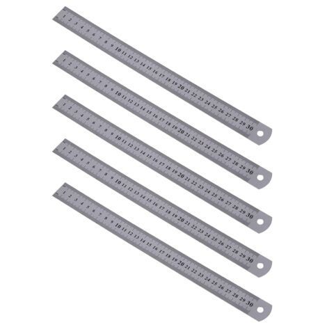 5X Stainless Steel Measuring Ruler Metric Function 30cm 12inch