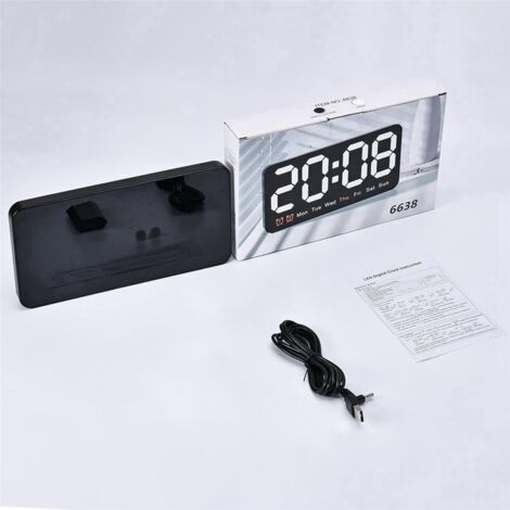 2X Digital Wall Clock, 9 Inch LED Digital, Large Display with 12/24 ...