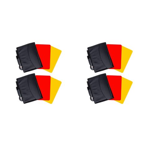 Set of 4 Football Referee Cards, Red and Yellow Warning Cards with ...