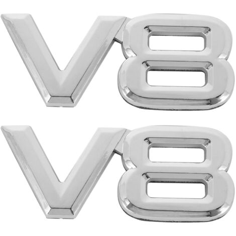 2X 7.5X3.5Cm Auto Car V8 Stickers 3D Chrome Badge Decal