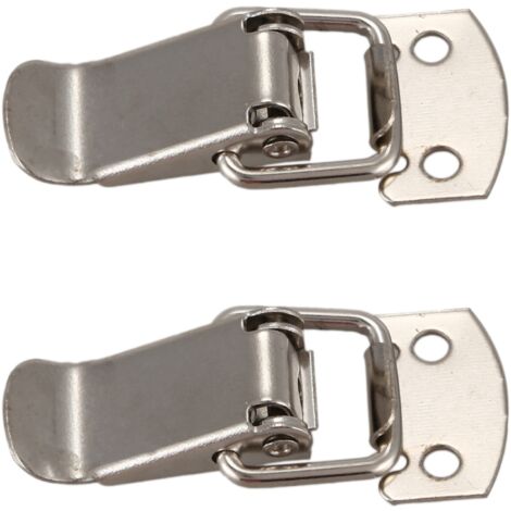 2X Silver Tone Metal Toggle Latch Pull Right Loop Catch 1.6 inch