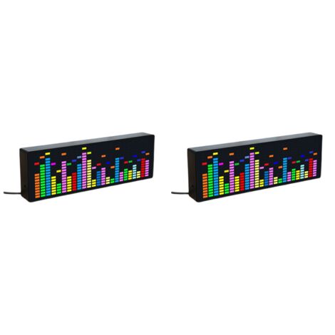 2X LED Music Spectrum Rhythm Lights Voice Sensor 1624 RGB Atmosphere ...