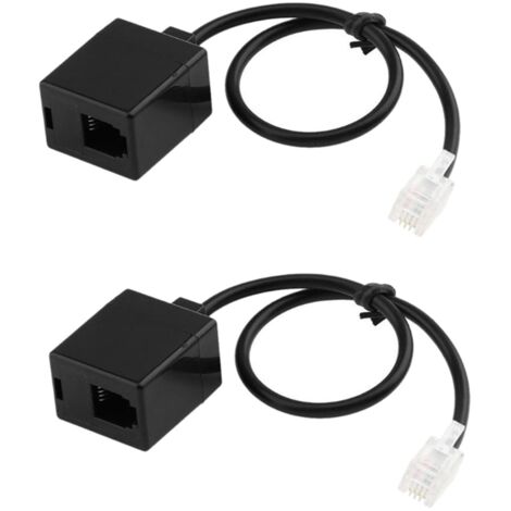 2X RJ9 4P4C Male to Dual Port Connector Headset Adapter Telephone Extension Cable