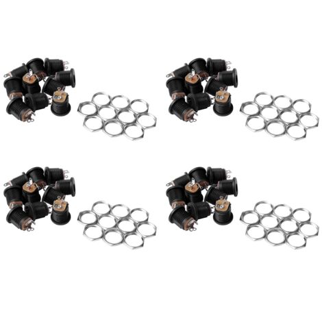 40 Pcs DC Jack Power Socket Panel Mount 2.1X5.5mm