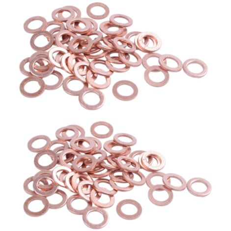 100 Pcs Copper Washer Crush Sealing 6mm X 10mm 1mm