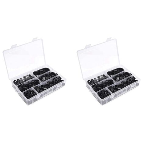 400Pcs R-Type P-Type Plastic Nylon Cable Ties Clip Assortment Kit ...