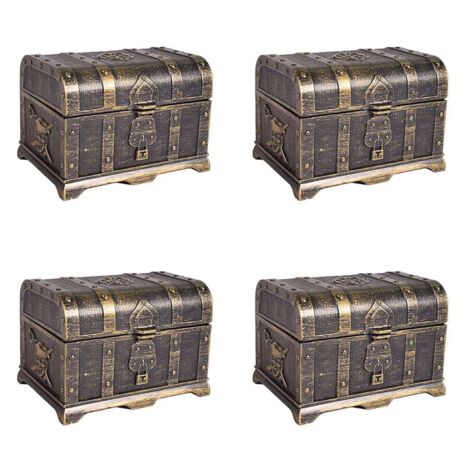 4X Pirate Chest Decorative Keepsake Box Plastic Toy Boxes Party Decor ...