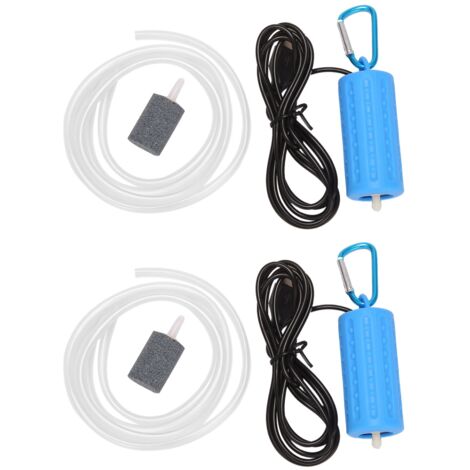 2X USB Aeration Air Pump Aquarium Aerator Oxygen Go Fishing Mini ...