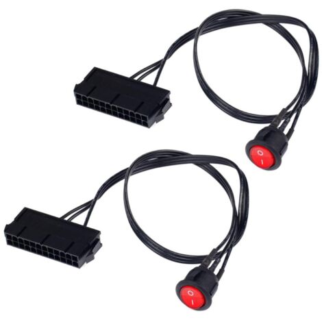 2x 50cm Tinned Copper 24 Pin ATX PSU PC Power Supply Jumper Tester Cable