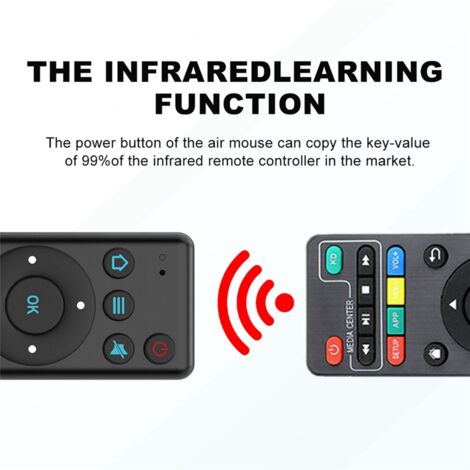 2X M5 Bluetooth 5.2 Air Mouse Wireless Infrared Learning Remote Control ...