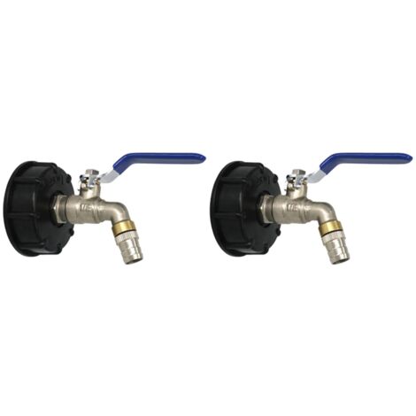2X IBC Tank Ball Outlet 3/4 Inch Drain Adapter Food Grade S60X6 1000L ...