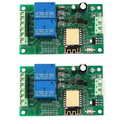2X ESP8266 ESP-12F 2CH 5V/8-80V WIFI Relay Module Switch Development Board for IDE