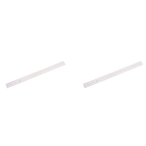 2X, 40cm 16 Inch Length Measure Clear Plastic Straight Edge Ruler