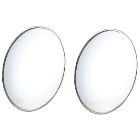 2X Silver Tone 3.7 Inch Diameter Car Rear View Blind Spot Mirrors