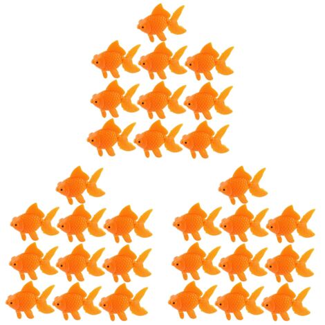 Aquarium Orange Plastic Goldfish Ornament Fish Tank Decoration 30 Pcs