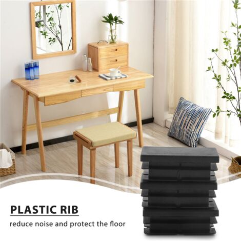 8 Pcs Black Plastic Rectangular End Caps Inserts 20mm x 40mm