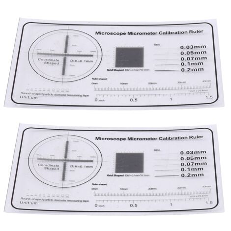 2X Microscope Correction Ruler Sheet Optical Micrometer Calibration ...