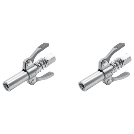 2X Double Grip Grease Nipple Coupler Locking End Couplers Fits All Fittings