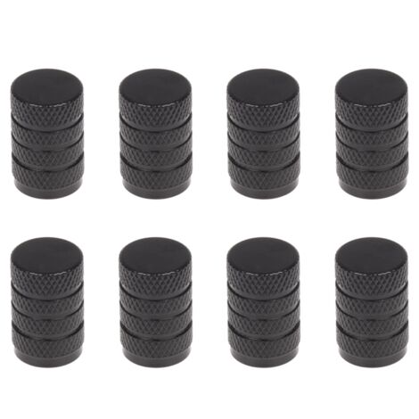 8 Pcs Black Car Vehicle Tire Valve Stem Decorative Cap Protector Cover