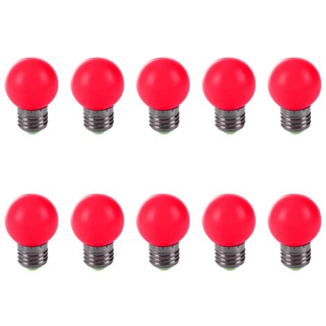 10X E27 LED Warm Red Plastic Bulb (Power 0.5W, Red)