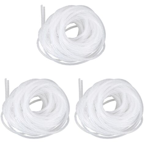 3X Cable Organizer Manager Spiral Wrap Band 6mm Diameter 15M Length White