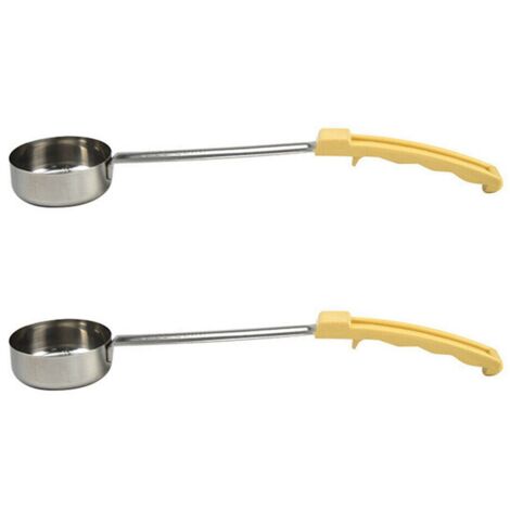 2X Pizza Spread Sauce Ladle Rubber Handle Flat Bottom Kitchen Spoon ...
