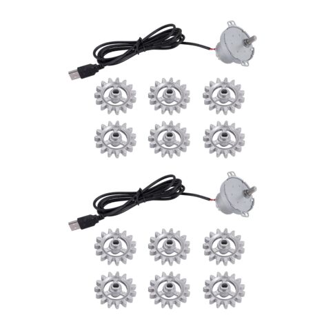 2 Set Automatic Rotisserie Grill Tools Gear Metal Barbecue Rotating ...