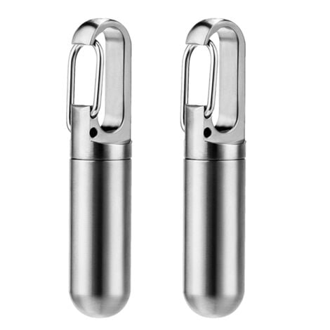 2X Pocket Pill Box Keychain, Portable Waterproof Stainless Steel Pill ...