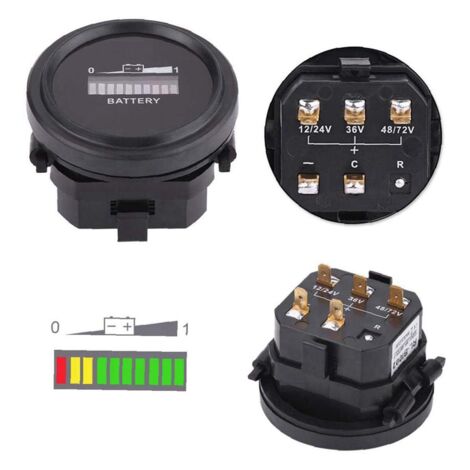 4X 12V / 24V 36V 48V 72V LED Digital Battery Indicator Gauge Meter ...