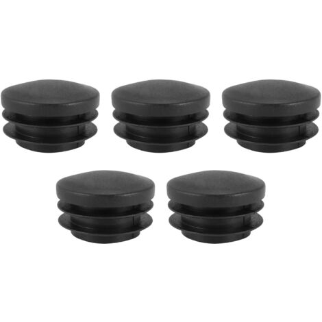 Black Plastic Round Tube End Cap Diameter 35mm For Plugs