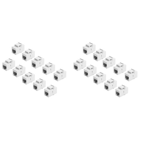 20 Pieces RJ45 Jack Connector Cat6 Extension Coupler Ethernet Network ...