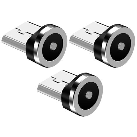 3X Round Magnetic Cable Plug 8 Pin Mini USB Sockets Magnet Charger ...
