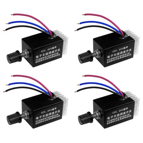 4Pcs DC 12V/24V 10A Motor Speed Regulator Switch Controller for Car ...
