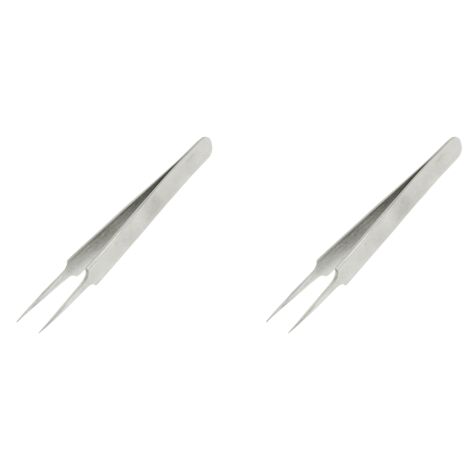 2X Mini Pointed Tip Stainless Steel Straight Tweezers 11cm