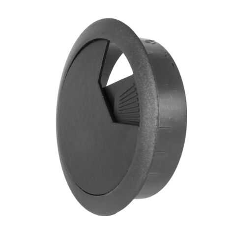 10 Pcs Black Round Plastic Cable Hole Covers Dia 70mm for Computer Desk