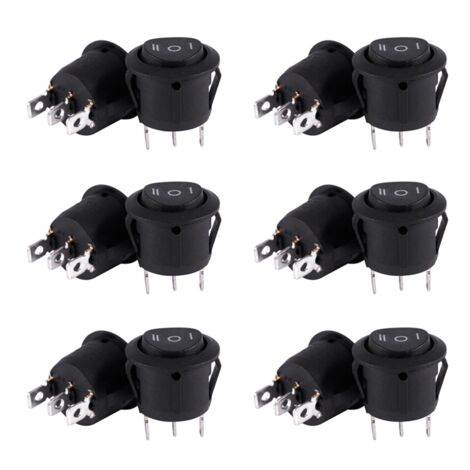 12 X AC 6A/250V 10A 125V 3 Pin SPDT ON OFF Position Round Boat Rocker ...