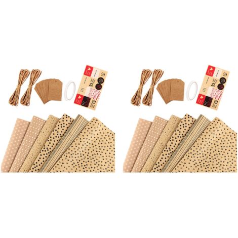 Kraft Gift Wrapping Paper, Birthday Gift Wrapping Paper, 12 Sheets ...