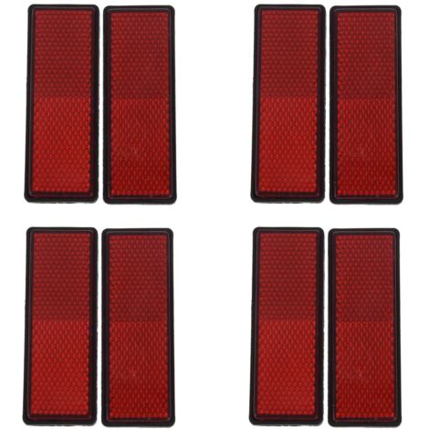 8X Red Rectangle Reflectors Universal for Motorcycles Dirt Bikes