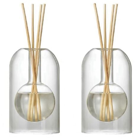 2X Storage Containers Diffuser Bottles Aromatherapy Bottle Modern Glass ...