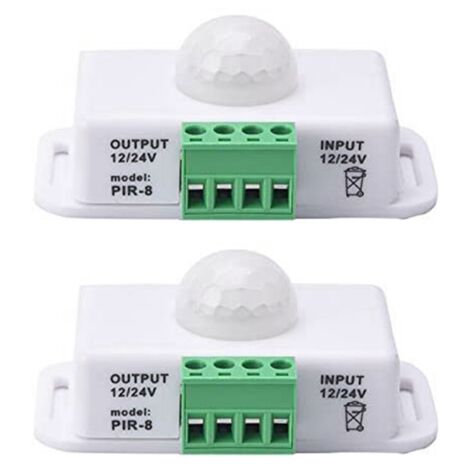 2X PIR Infrared Motion Sensor Detector, DC 12V-24V Strip Light Switch ...