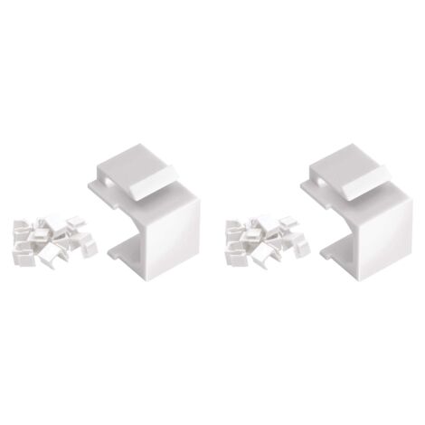 60 Pack Blank Jack Inserts for Wall Plate and Patch Panel - White