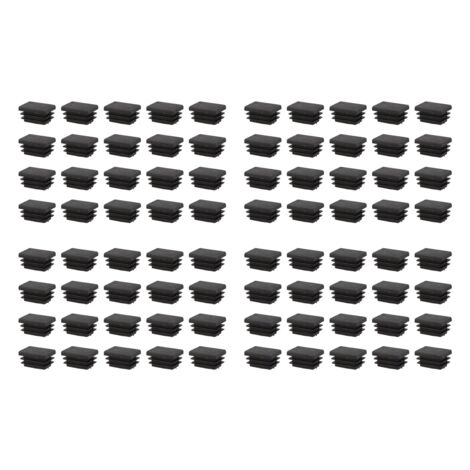 80 Pcs Plastic Rectangular End Cap Tube Pipe Threaded 30mm X 20ft Rubber