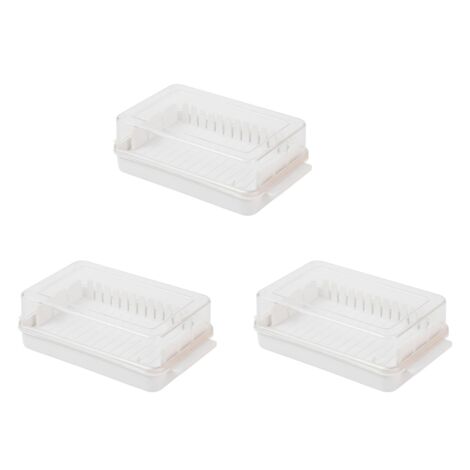 3X Butter Cutter Storage Box Dish Cutter with Transparent Lid Cheese ...
