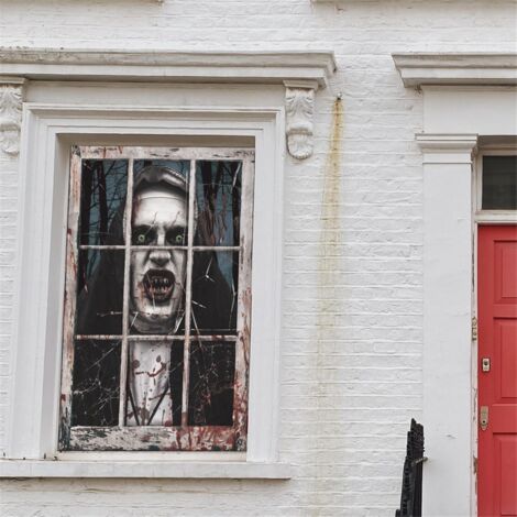 Halloween Bloody Nuns Ghost Face Fabric Window Decoration Painting BYJC002
