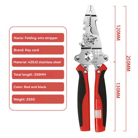 Foldable New Wire Stripper with Test Pencil Professional Cutting and ...