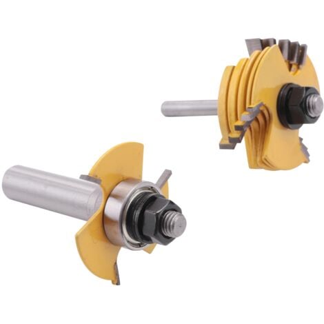 2Pcs Slot Cutter 3 Wing Router Bit 1/2 &1/4 inch Shank Adjustable ...