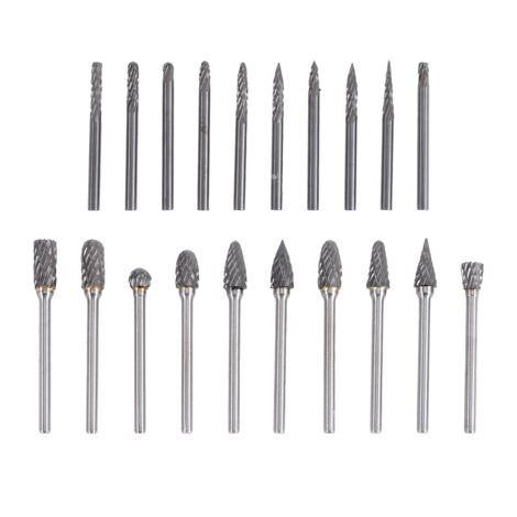 Double Cut Carbide Rotary Burr Set 20Pcs Die Grinder Bits 1/8 inch ...