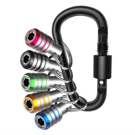 Bit Holder Keychain, 5Pcs 1/4 Hex Shank Impact Drill Keychain Quick ...